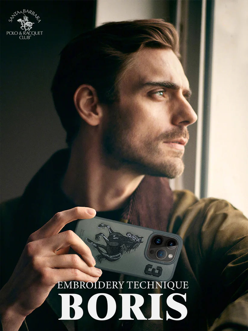 iPhone 15 Pro Max Boris Series Genuine Santa Barbara Leather Case ...